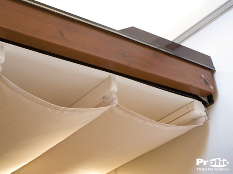 Wooden pergola with sliding cover TECNIC WOOD PLUS By PRATIC F.lli ORIOLI