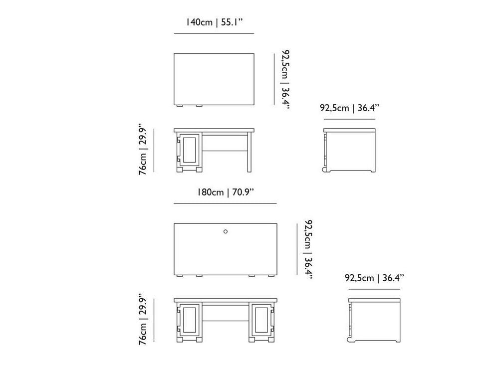 Rectangular writing desk PAPER DESK By moooi design Studio Job
