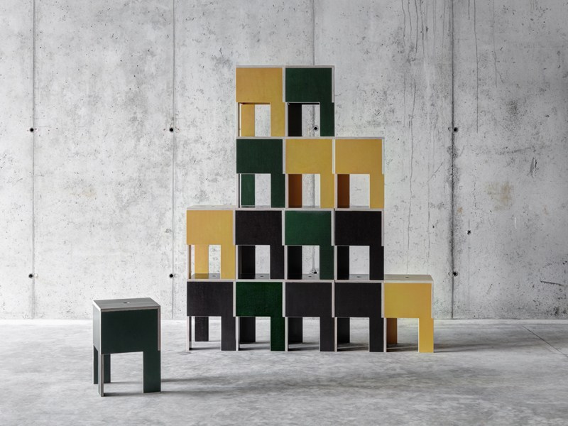 J.M.B. | Stool Low stool in Betonply® resin-coated plywood By FIORONI ...