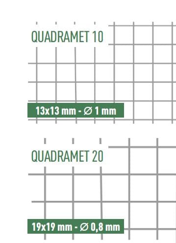 Square galvanized wire mesh fence for animal cages QUADRAMET By TENAX