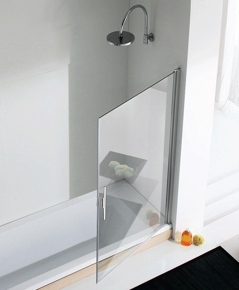 Parete per vasca in alluminio e vetro LIGHT VP2 By RELAX