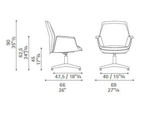 DOWNTOWN | Task chair By Poltrona Frau design Jean-Marie Massaud