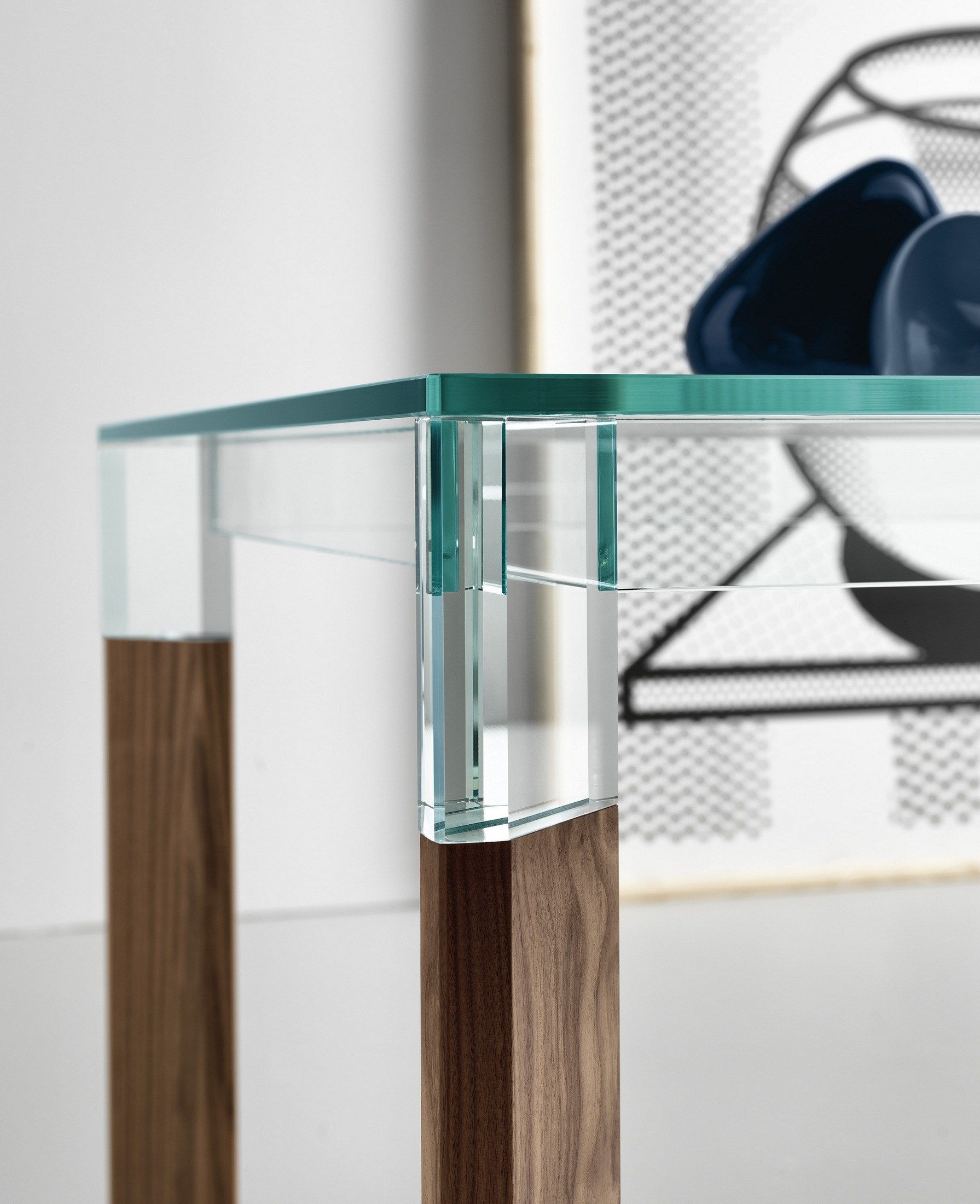 PERSEO Rectangular wood and glass dining table By Tonelli Design | design Paolo Grasselli