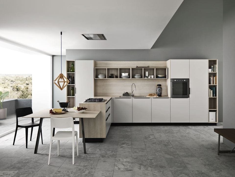 Fitted kitchen with handles ARIEL - COMPOSITION 1 By Cesar design Gian ...