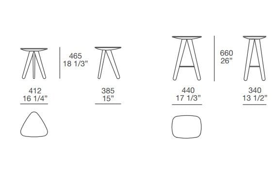 Wooden stool / coffee table ICS By poliform design Rodrigo Torres