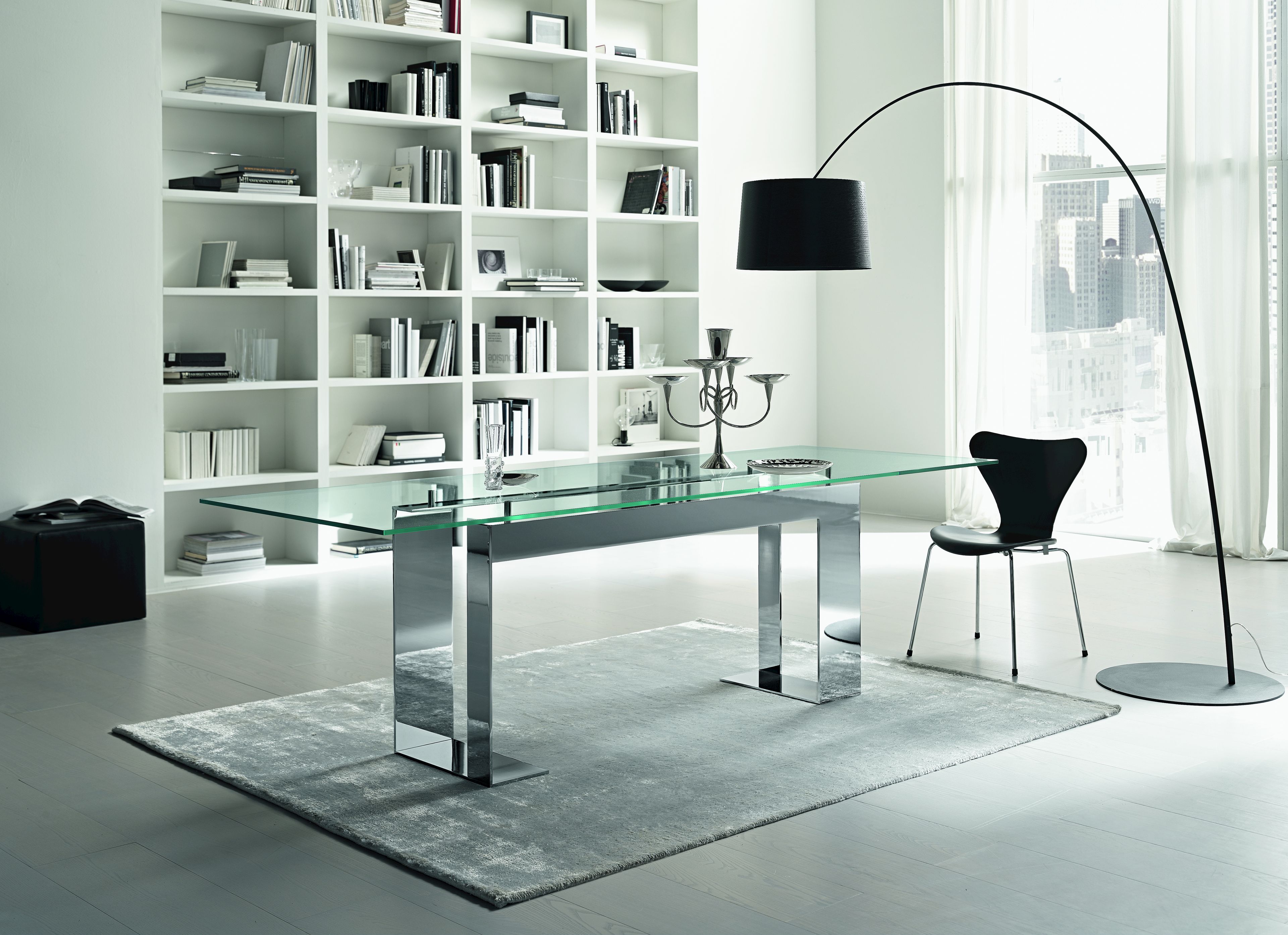 Tavolo rettangolare in vetro MILES - Tonelli Design