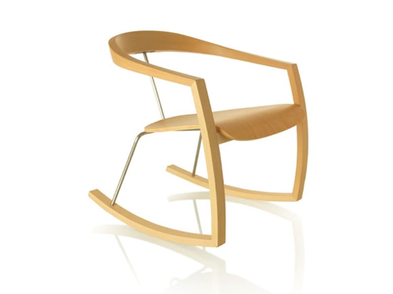 Rocking beech chair RO-RO By Zilio A&C design Tomoko Azumi
