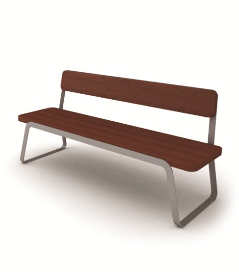 Steel and wood Bench VOLEE By LAB23 design GIBILLERO design