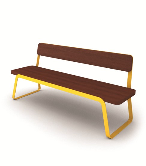 Steel and wood Bench VOLEE By LAB23 design GIBILLERO design