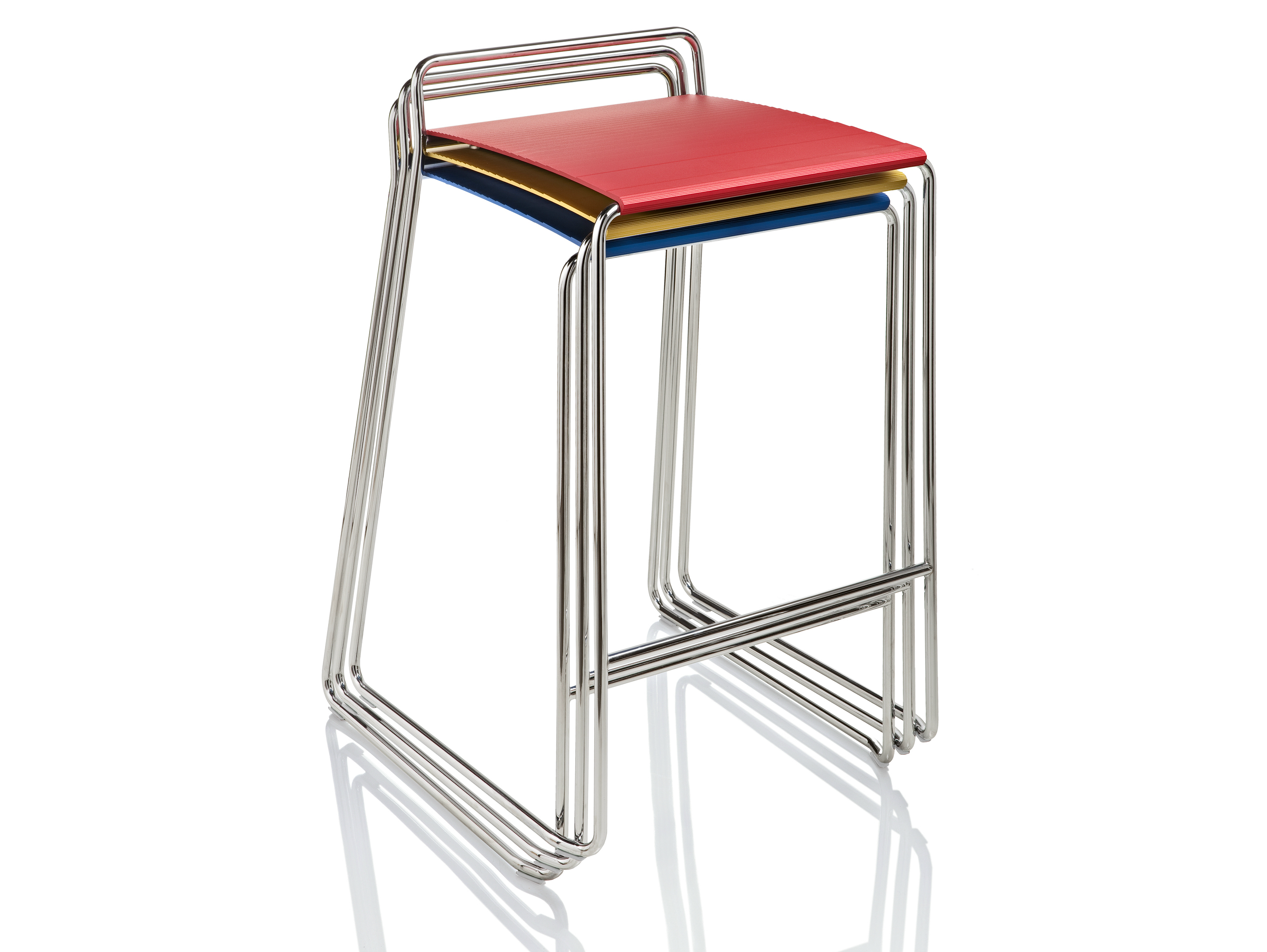 Sgabello alto impilabile in acciaio ESTROSA | Sgabello - ALMA DESIGN ...