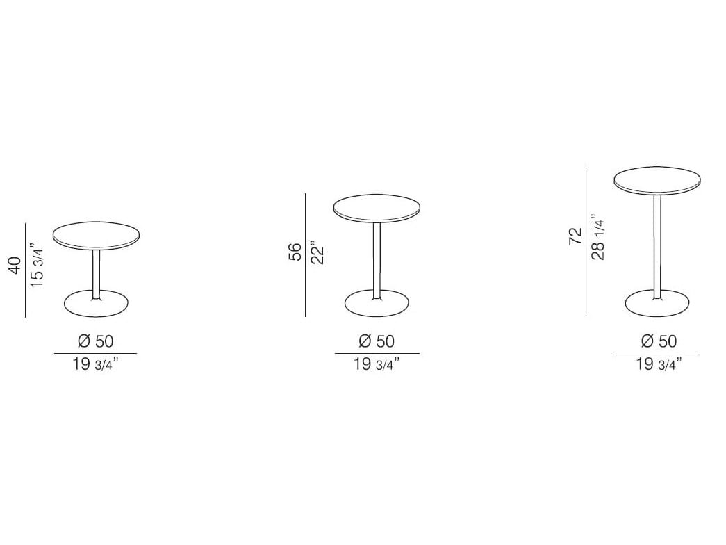 POPPY Round technopolymer coffee table By REXITE | design Raul Barbieri