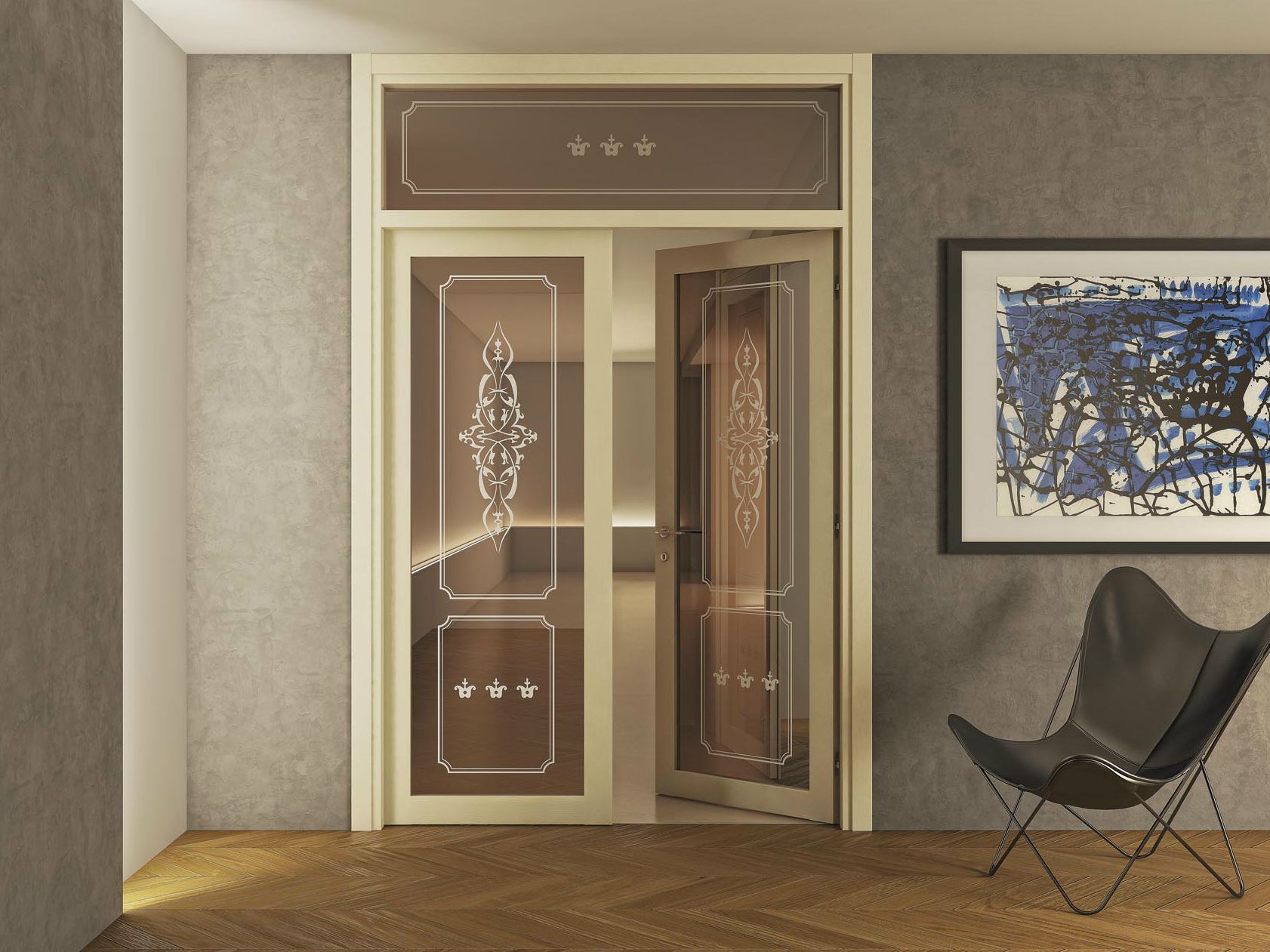 Porta a battente doppia con sopraluce ARIANNA by FOA