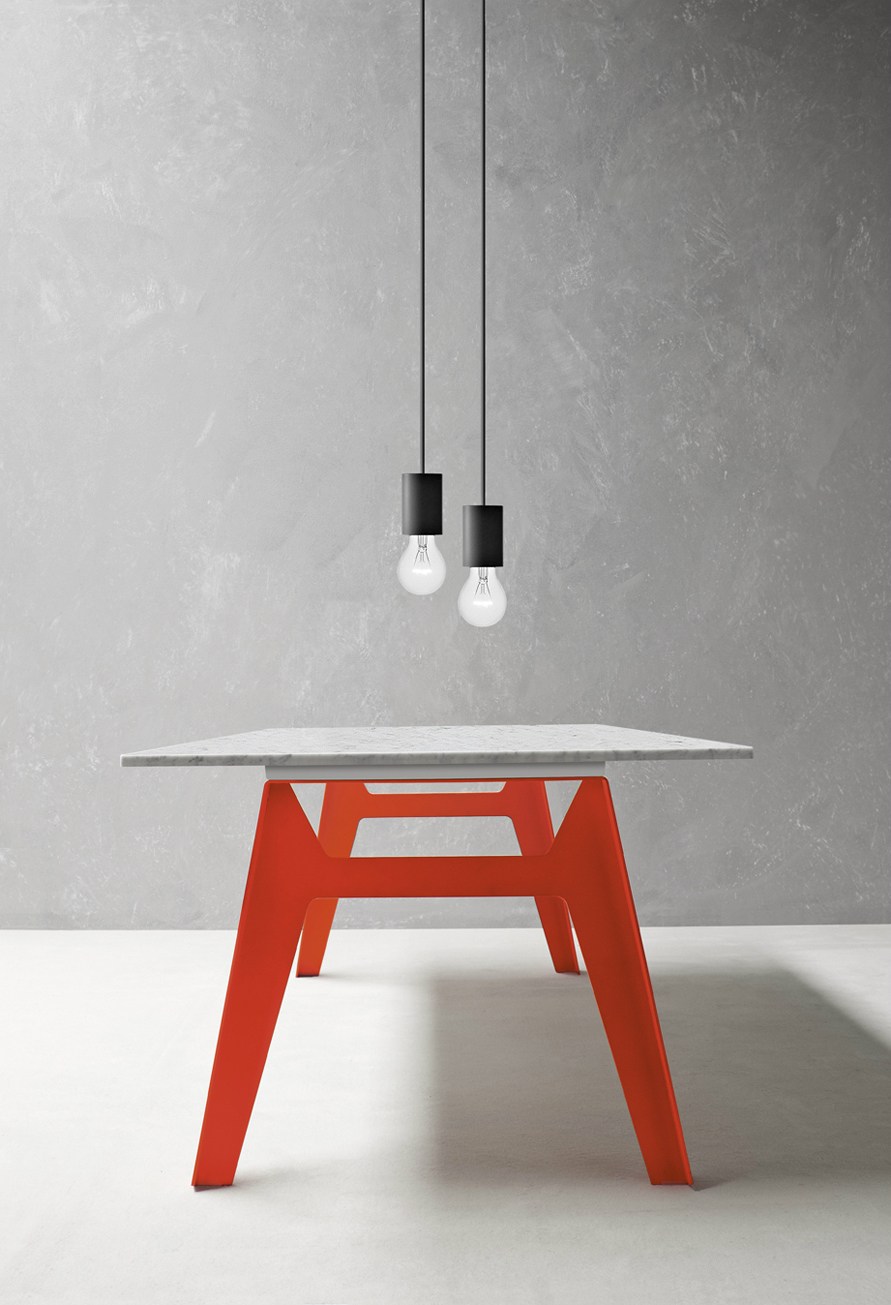 Rectangular marble table WELDED By Bonaldo design Alain Gilles
