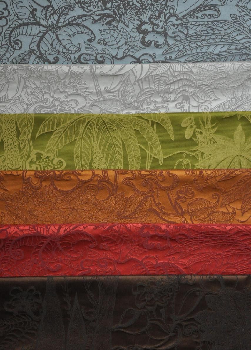 Blumen- Damast- Stoff aus Baumwolle JARDIN D'EDEN by LELIEVRE Design ...