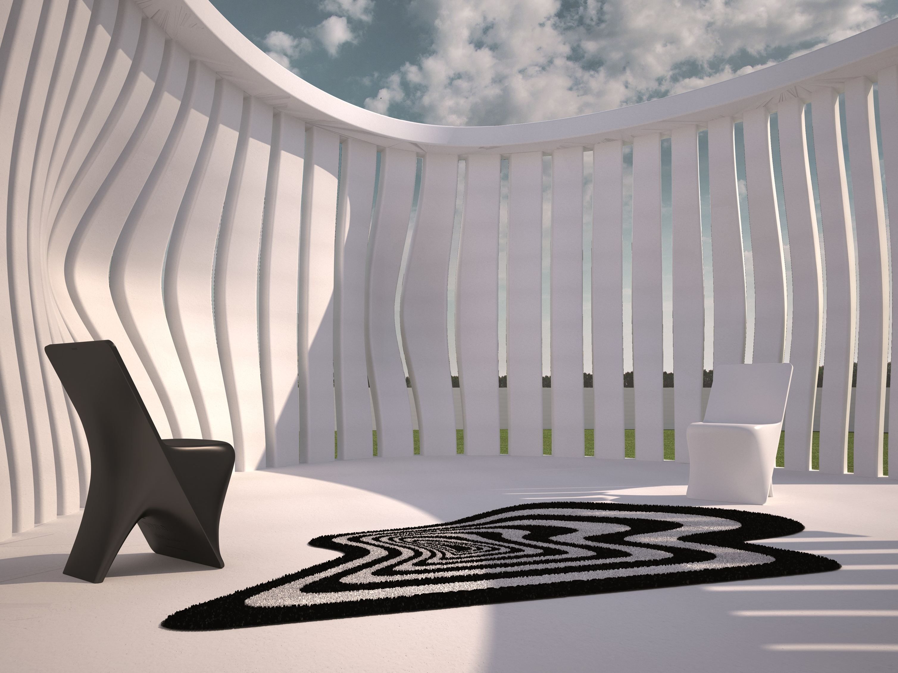 Outdoor rug with Optical Pattern TWIST & SHOUT By VONDOM design Karim ...