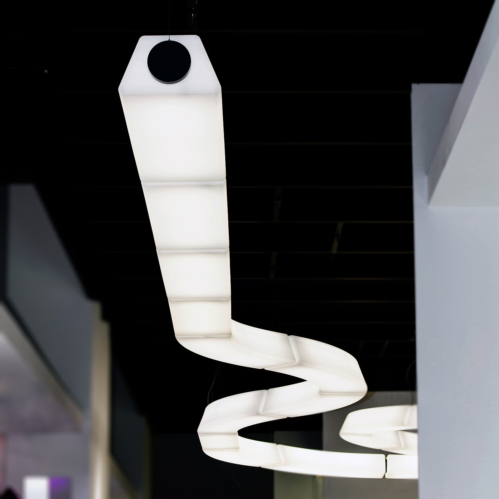 Polyethylene pendant lamp with dimmer CIRCULAR POL XXL By Martinelli Luce