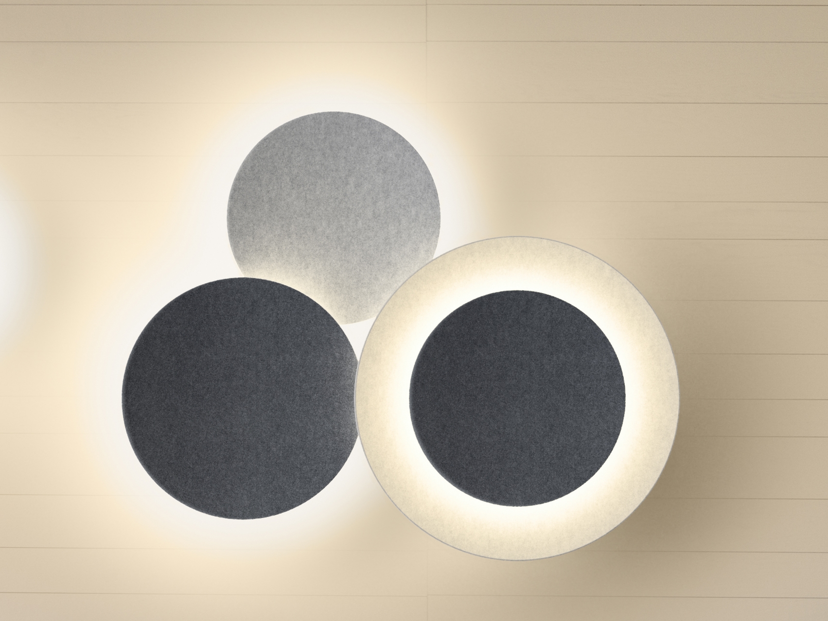 Applique murale à LED pour éclairage indirect PUCK WALL ART TRIPLE ...