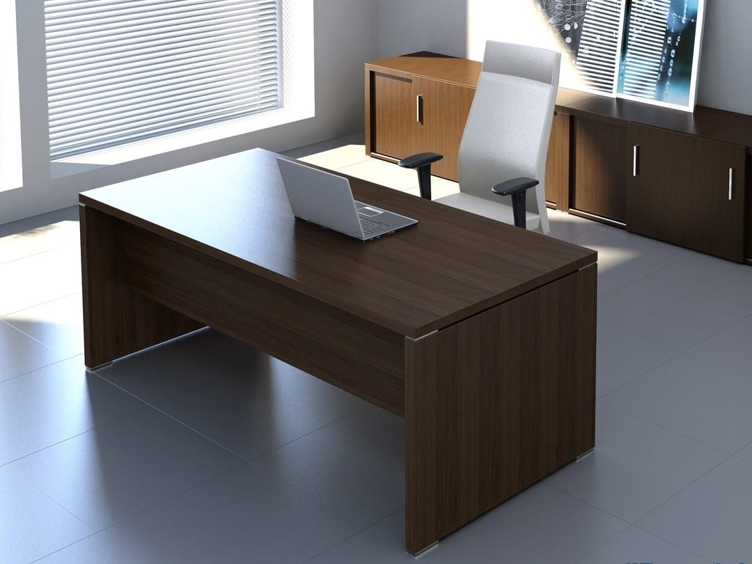 Bureau rectangulaire en bois aggloméré mélaminé QUANDO | Bureau rectangulaire Collection Quando ...