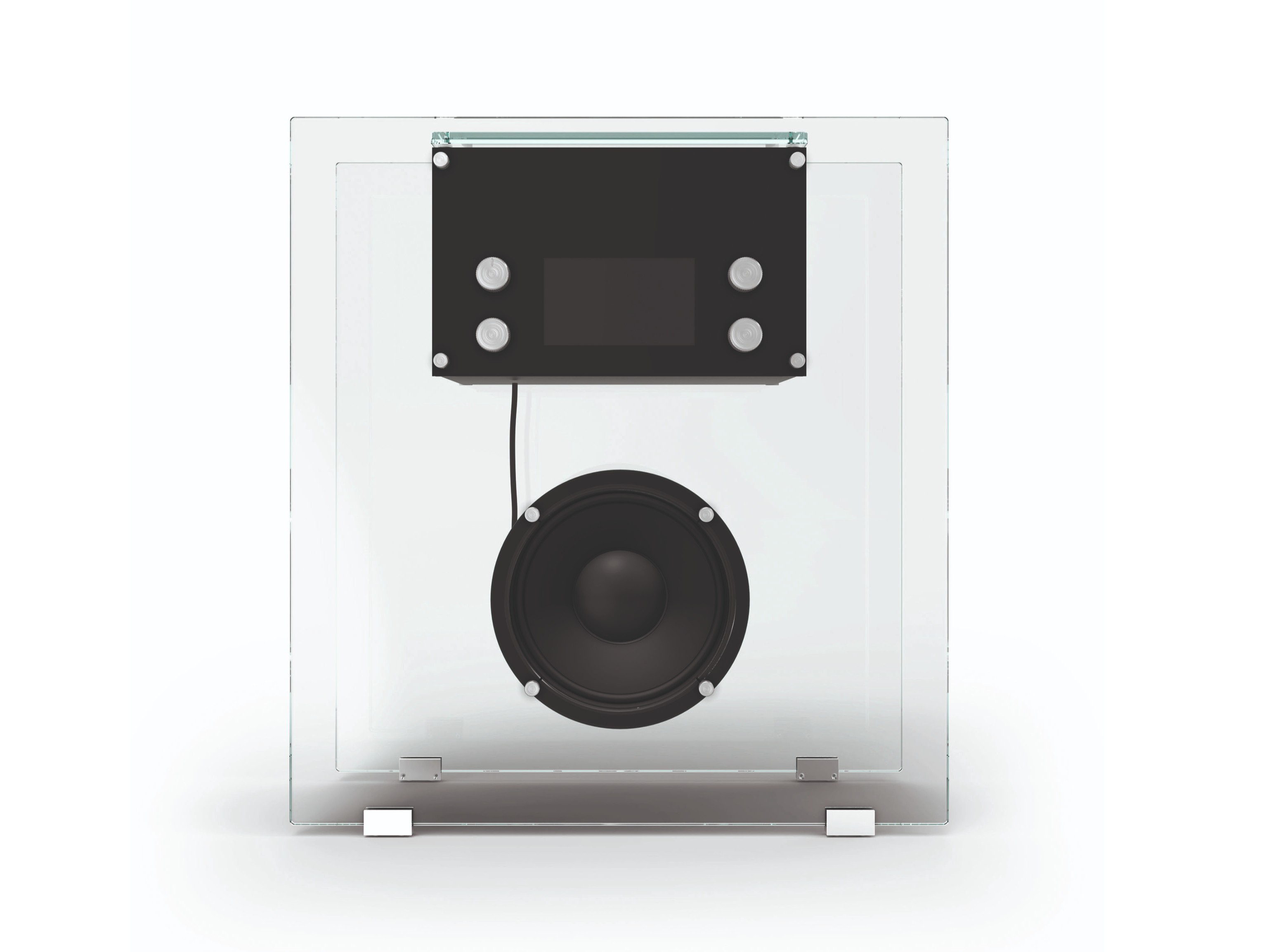 RADIO IN CRISTALLO Tempered glass Radio By Cassina | design Franco Albini