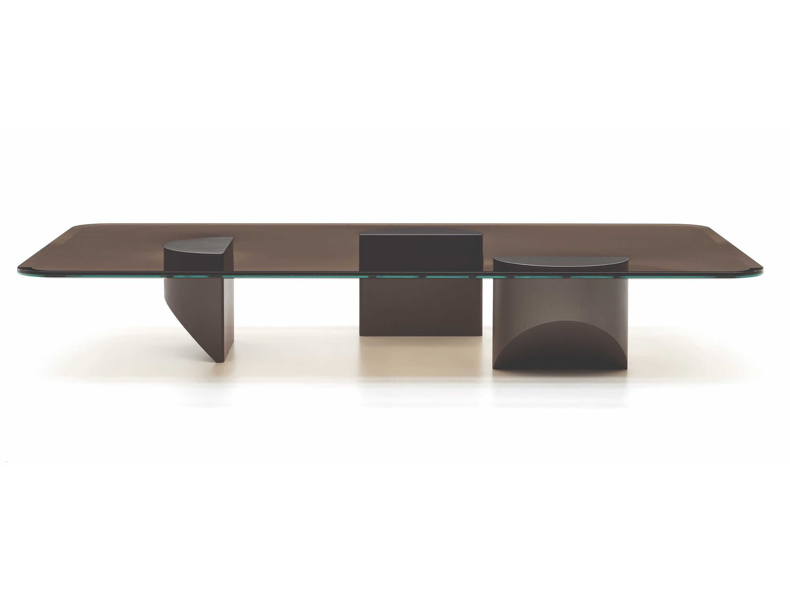 WEDGE Low rectangular glass coffee table By Minotti | design Nendo