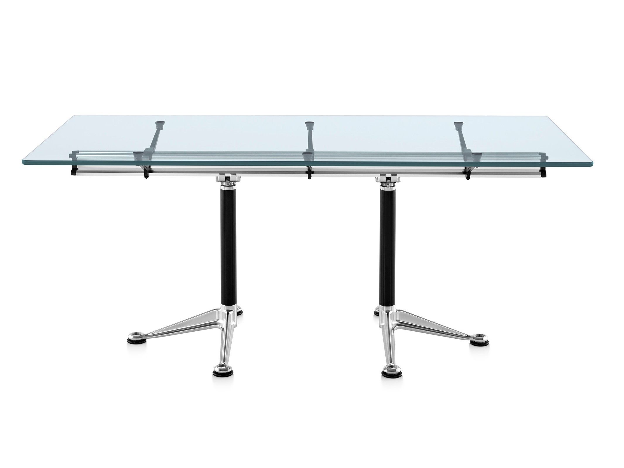 BURDICK Glass and aluminium office desk / meeting table By Herman ...