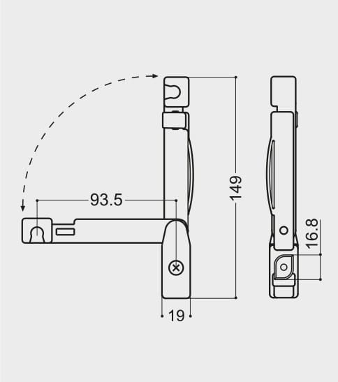 Retractable arm for manual window restrictor Retractable arm for window ...