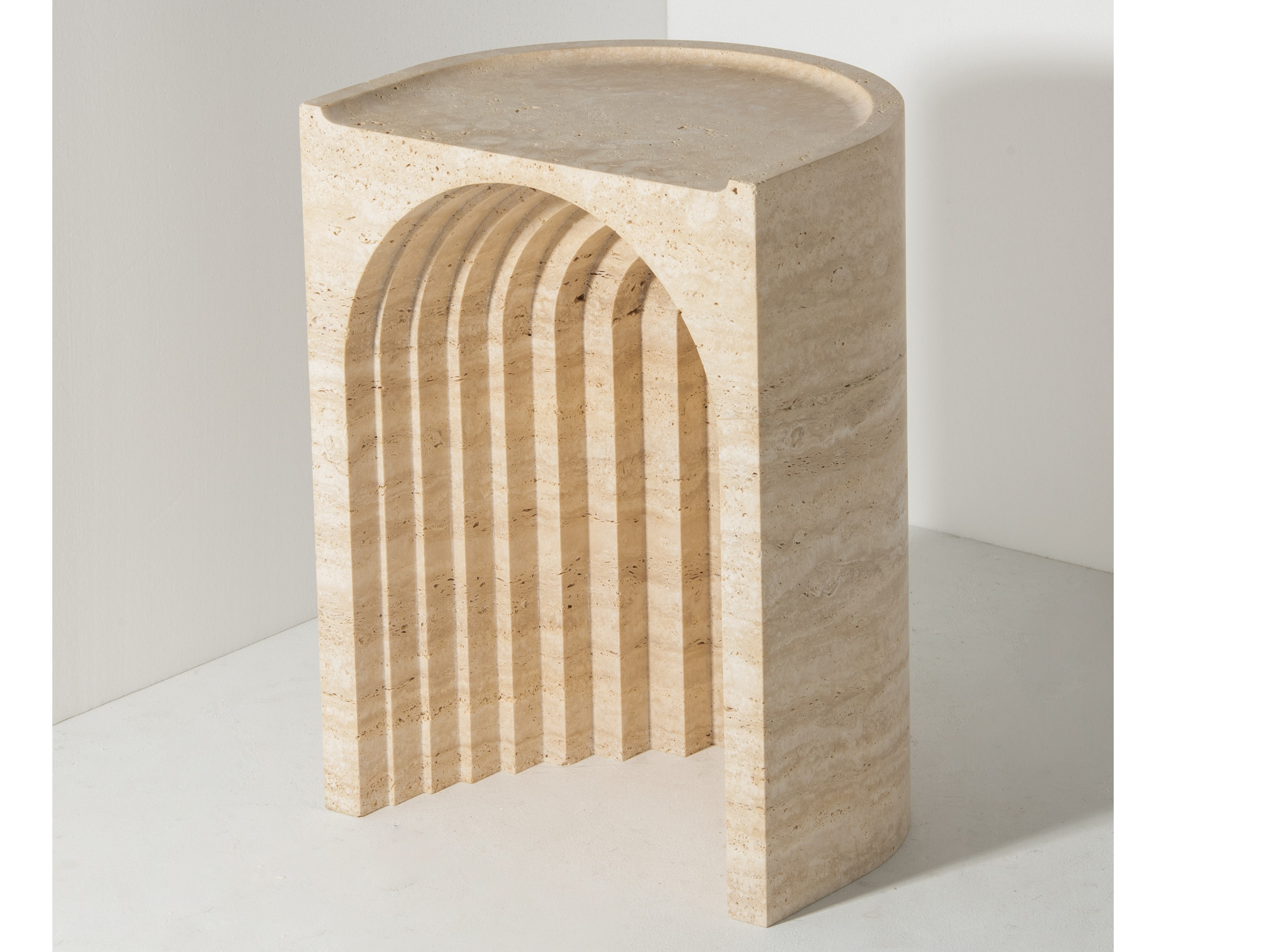 REVELO Travertine stool By Movimento Gallery