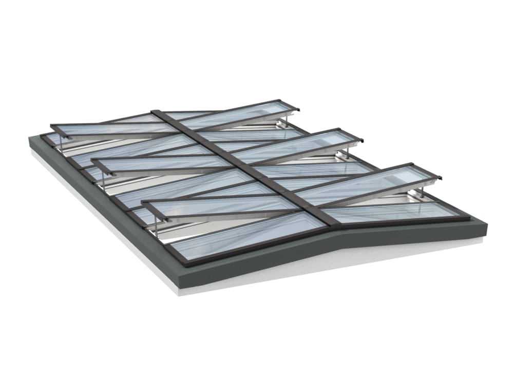 Glass and steel roof window RIDGELIGHT WITH BEAM 5° Modular Skylights ...