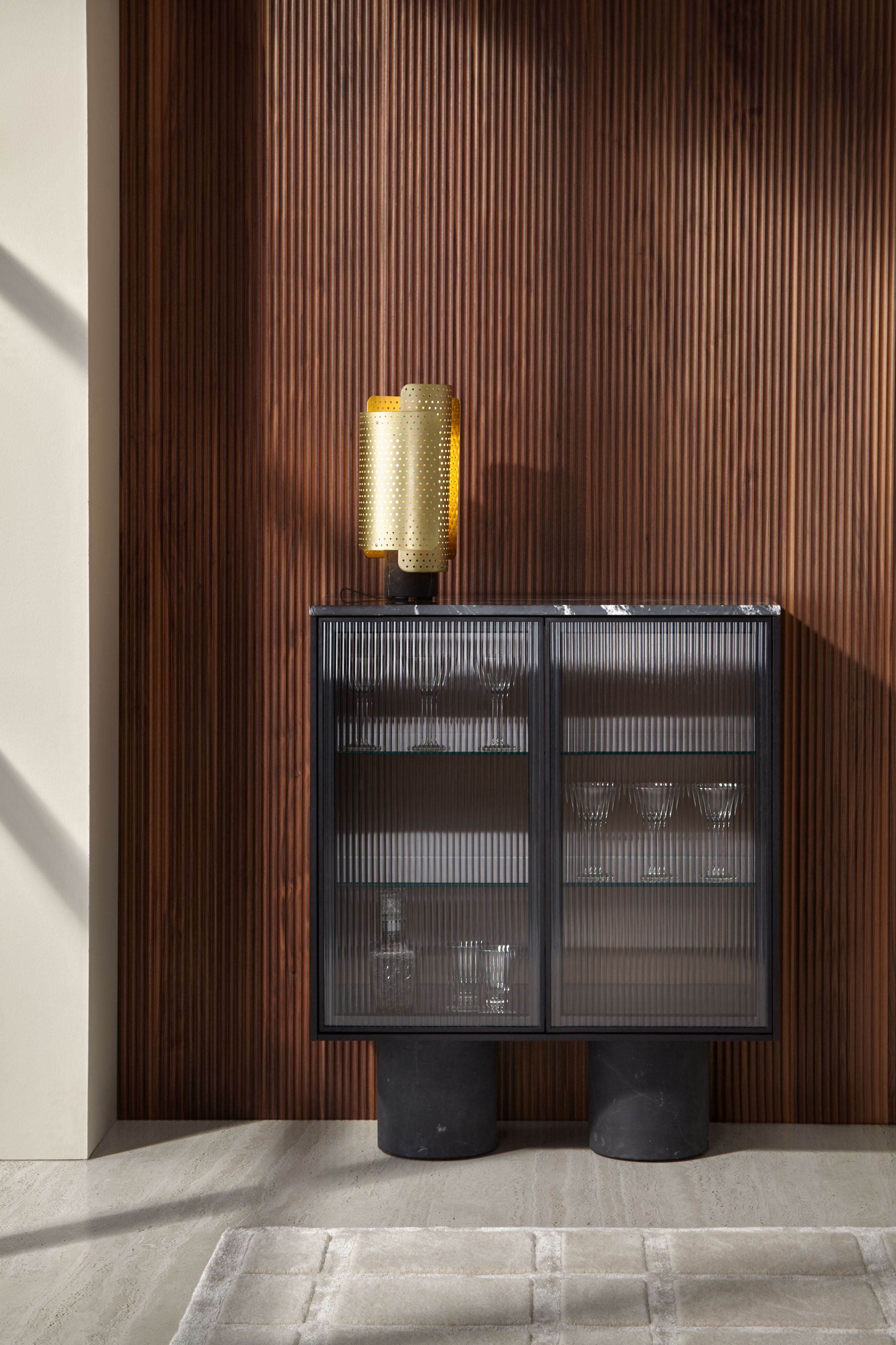 RIO Wood and glass highboard with doors By Punt | design Sebastian Herkner