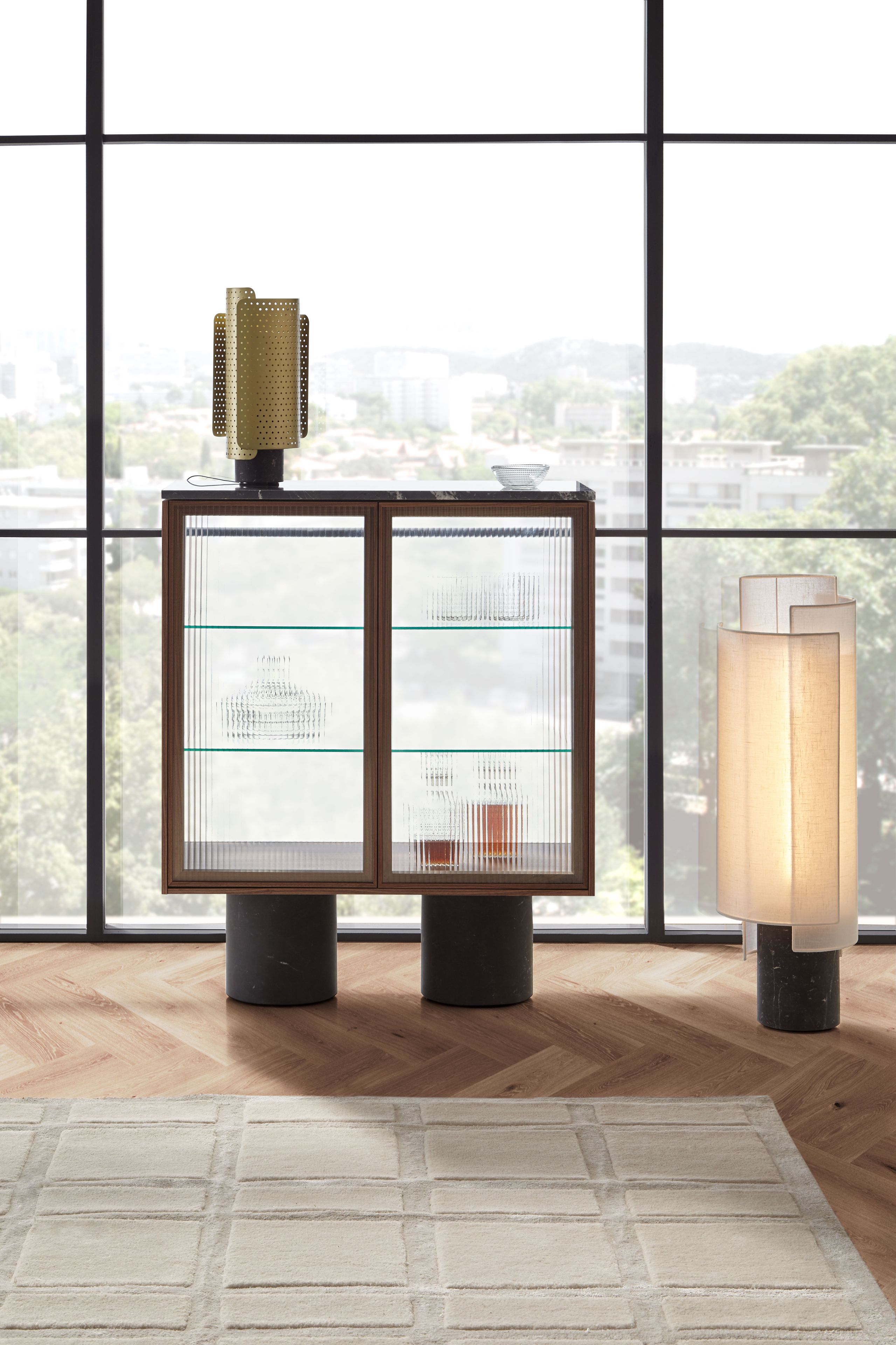 RIO Wood and glass highboard with doors By Punt | design Sebastian Herkner