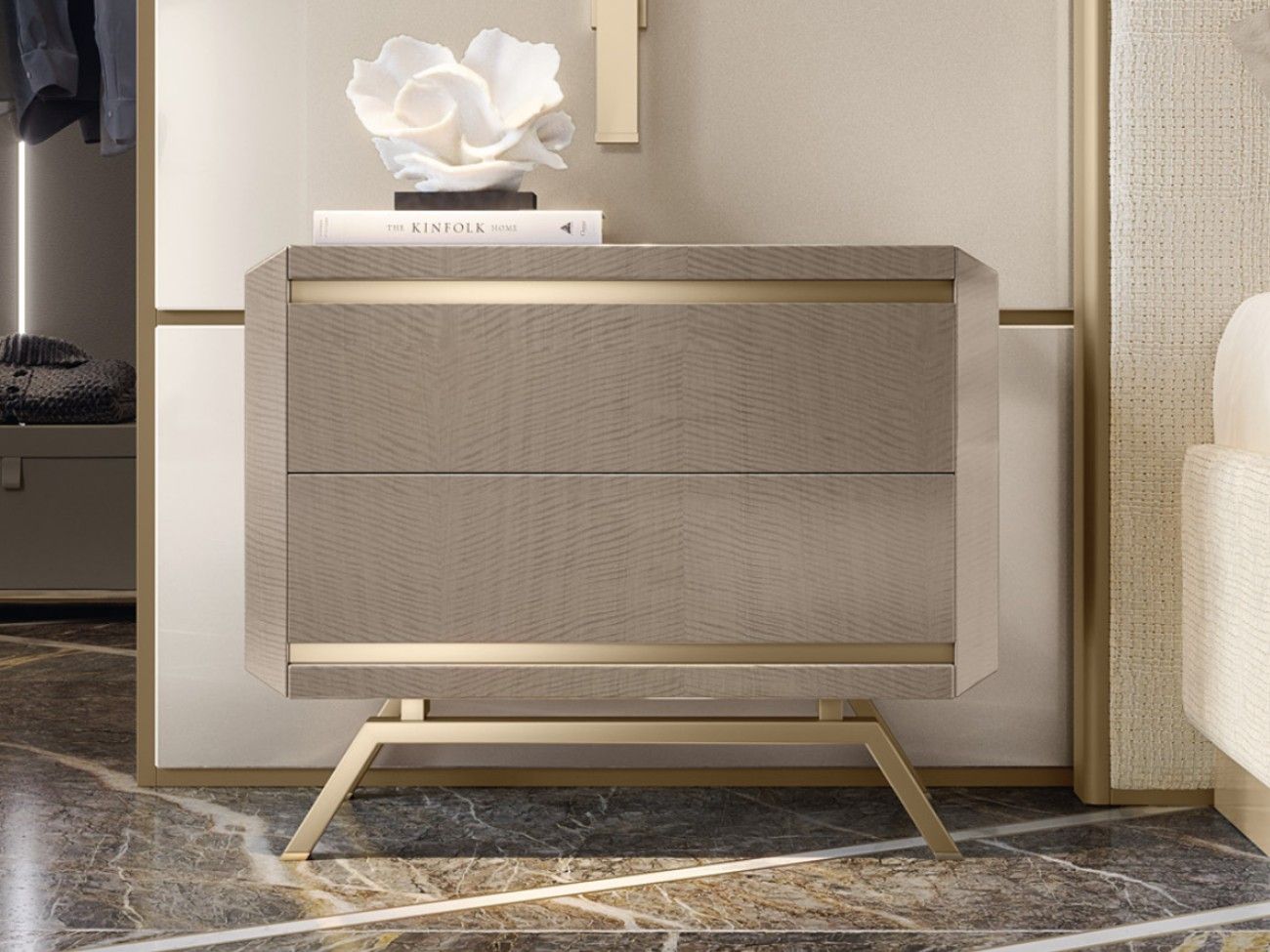 ROBERTO BARNINI Rectangular honeycomb bedside table By Barnini Oseo