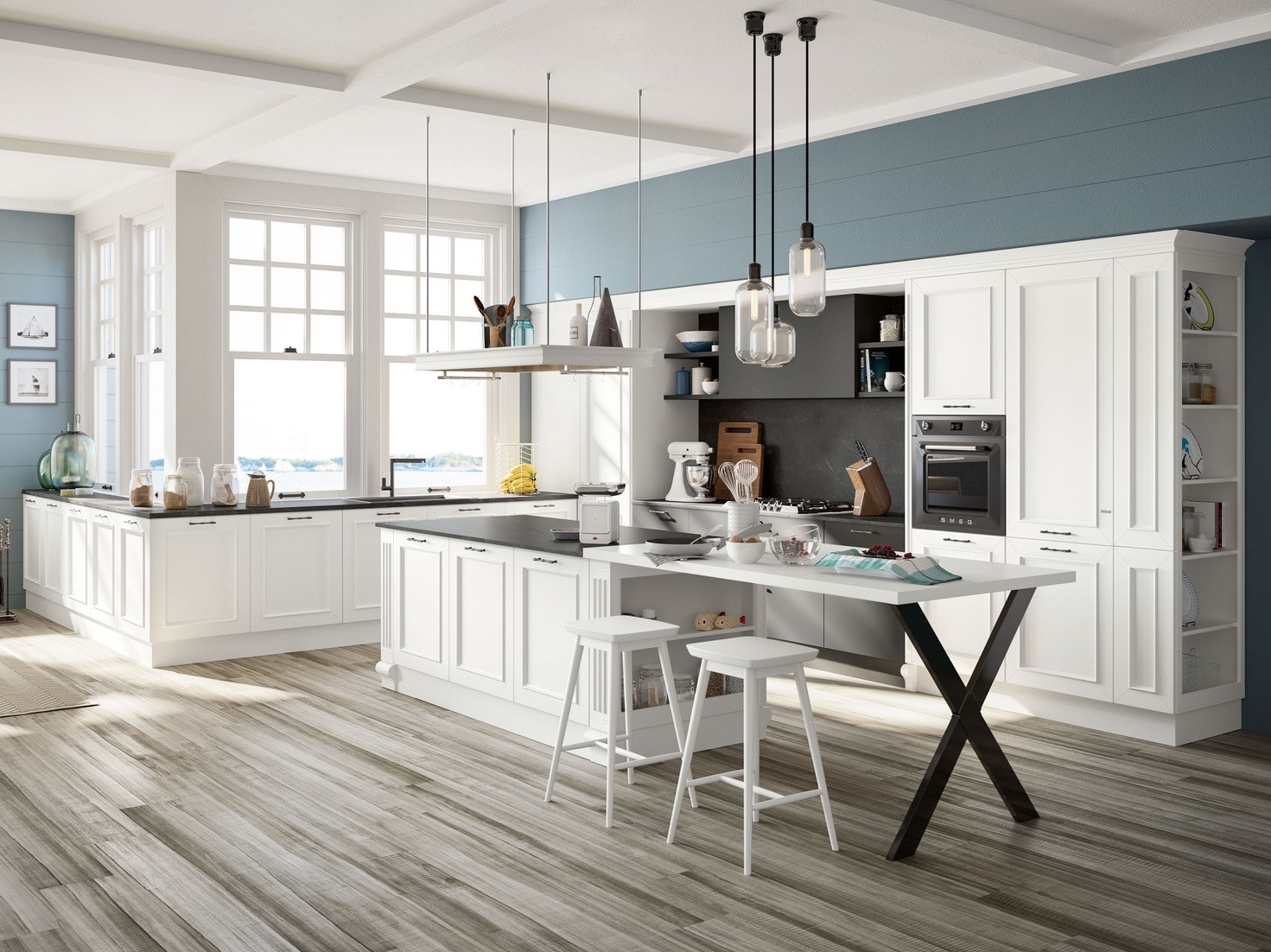 ROMANTICA 02 Kitchen with island By Febal Casa