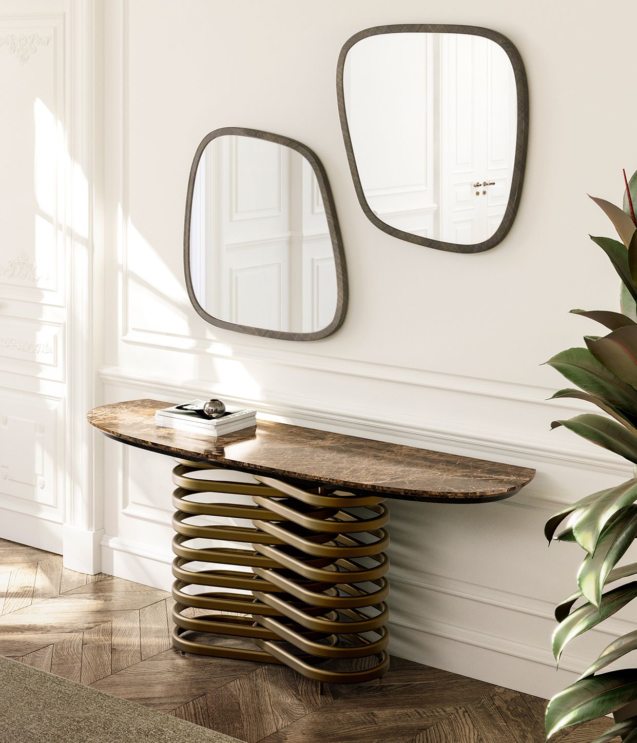 ROTOLO Oval marble console table By EFORMA | design Moom