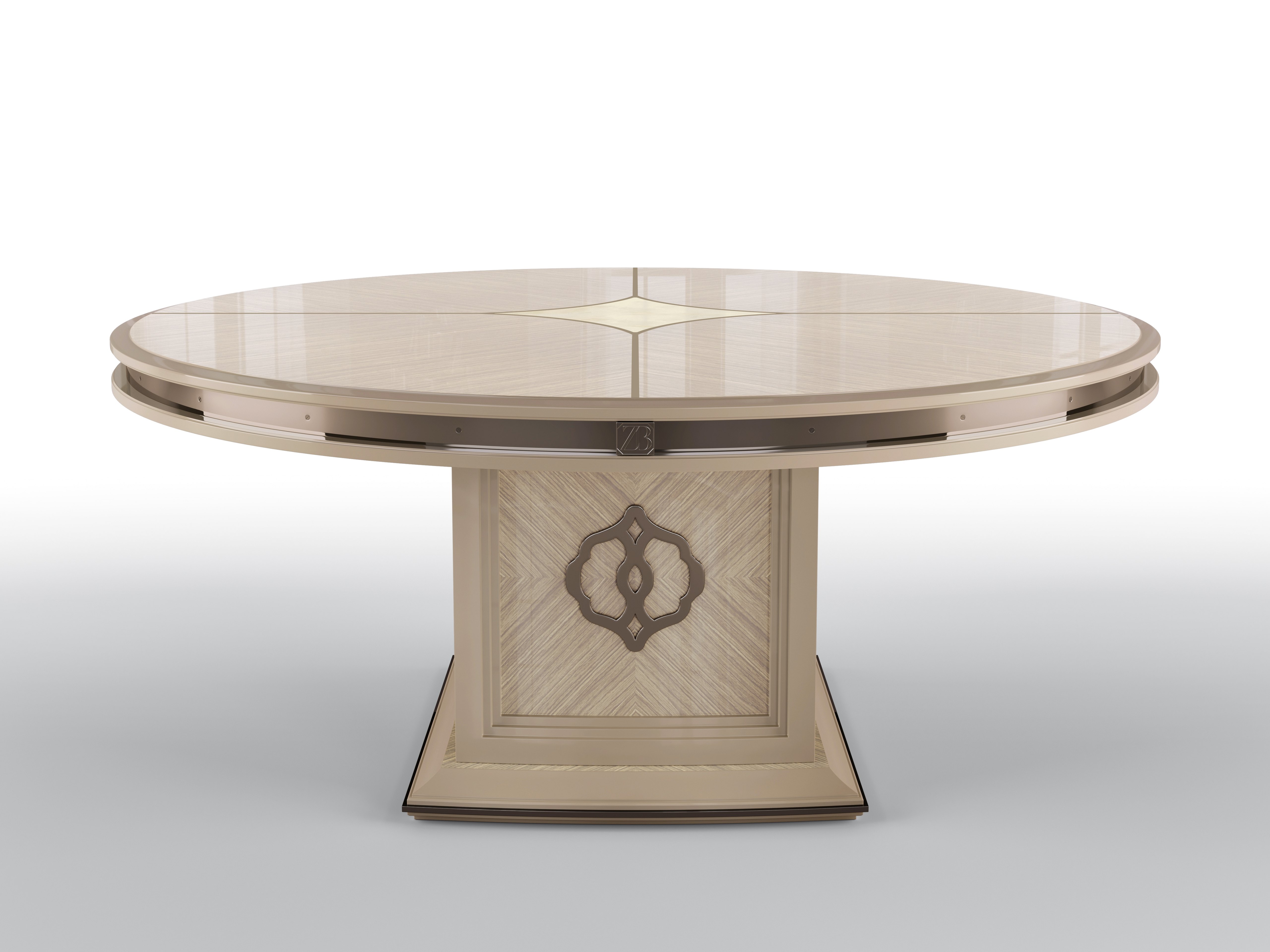 BOSTON Round walnut living room table By BRUNO ZAMPA