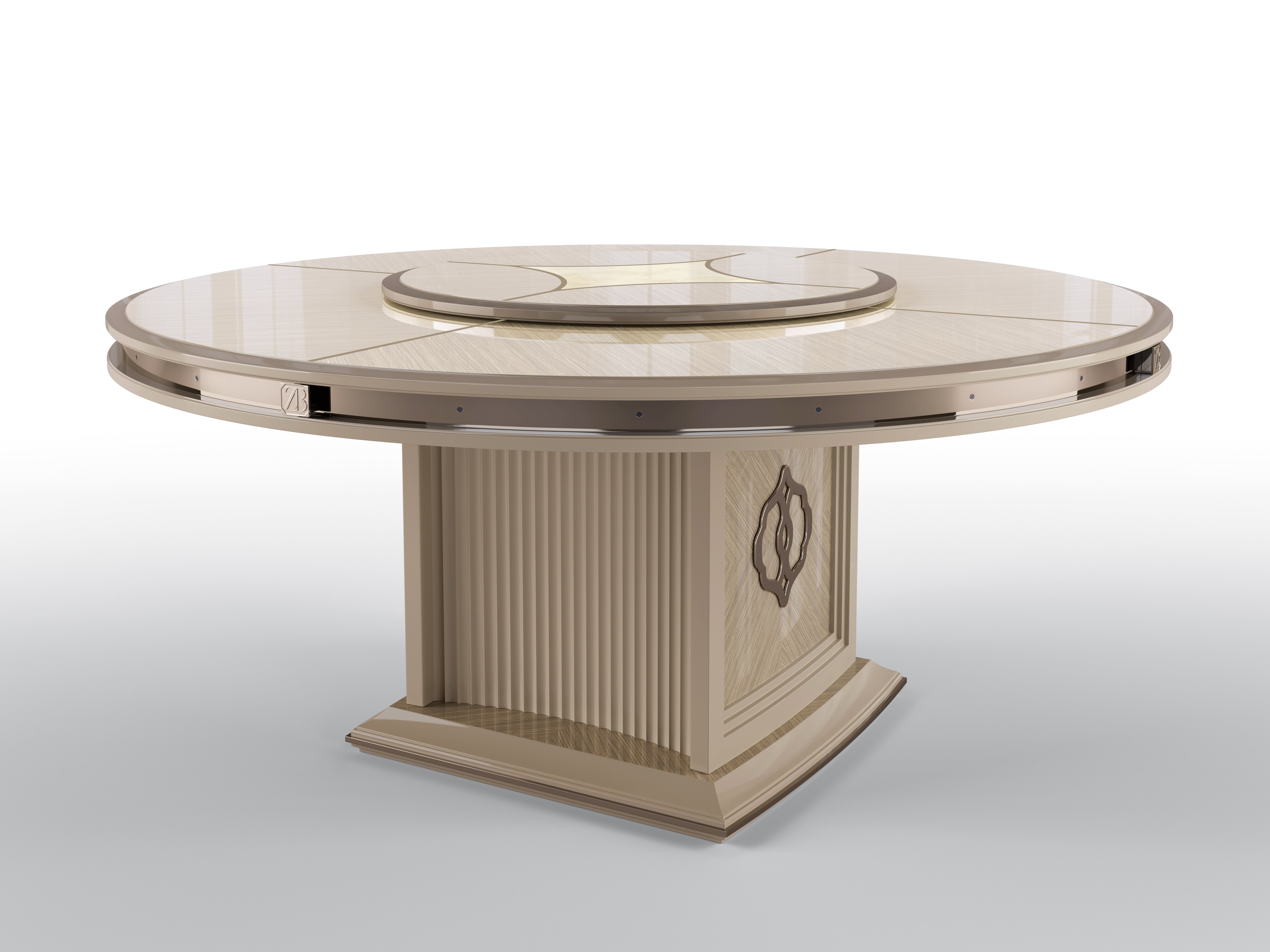 BOSTON Round walnut living room table By BRUNO ZAMPA