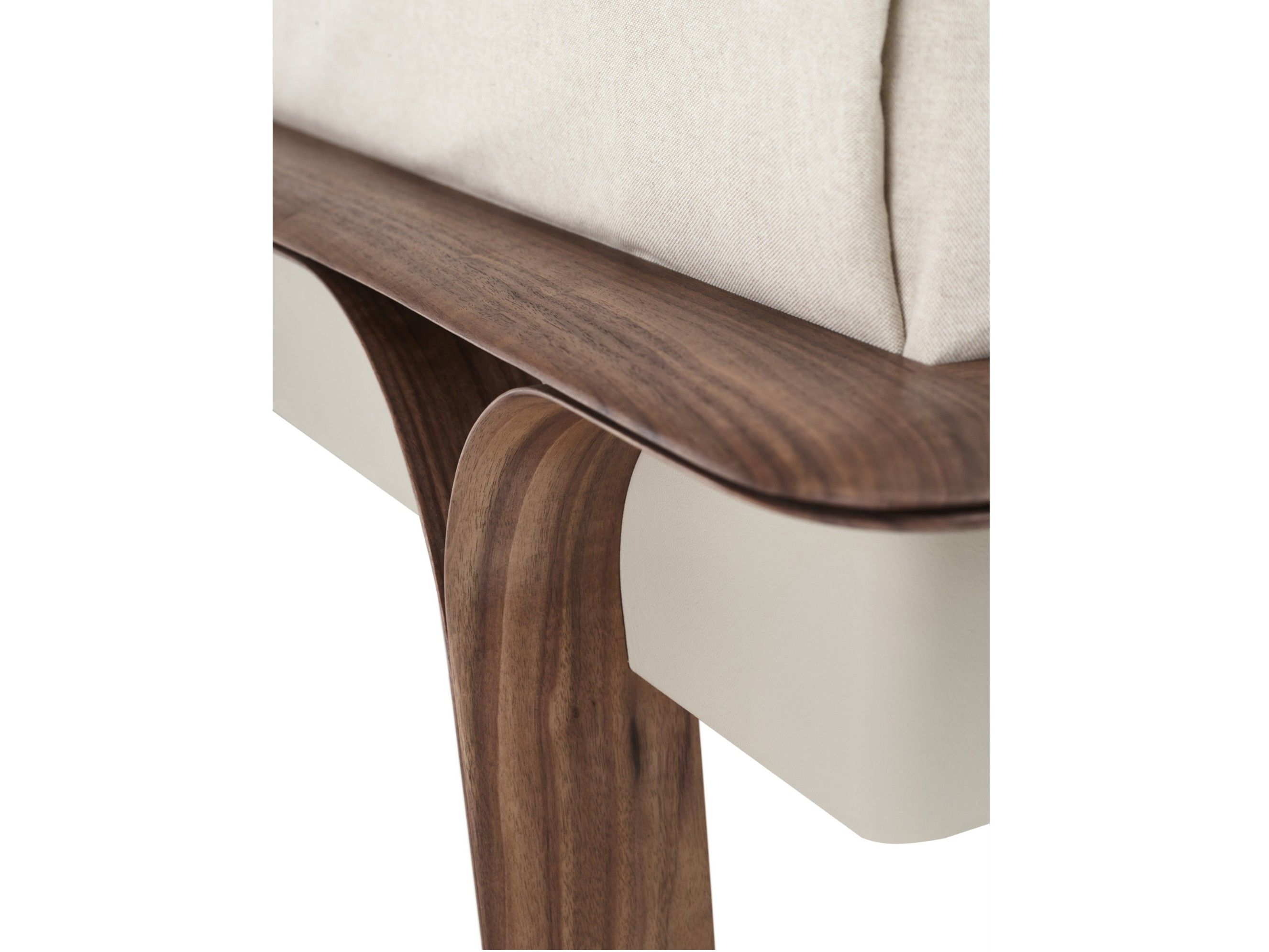 S100 | Double bed Walnut double bed with upholstered headboard By YOMEI ...