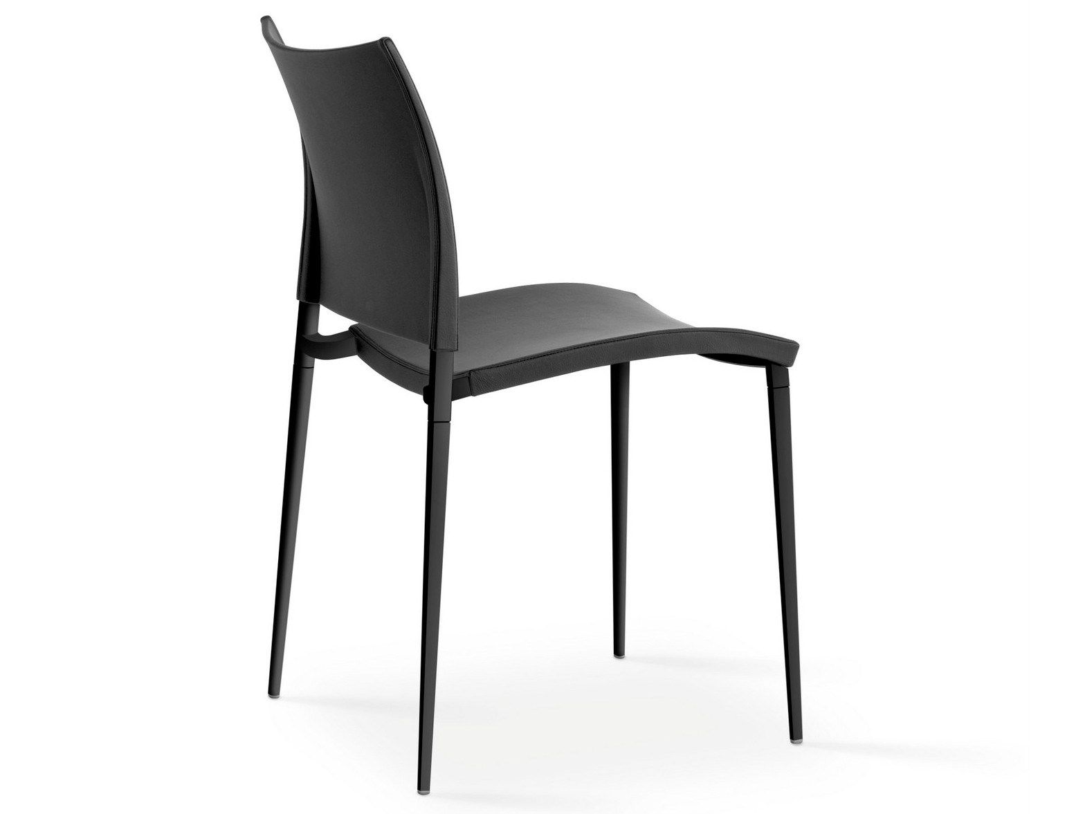 Upholstered stackable leather chair SAND | Leather chair Sand ...