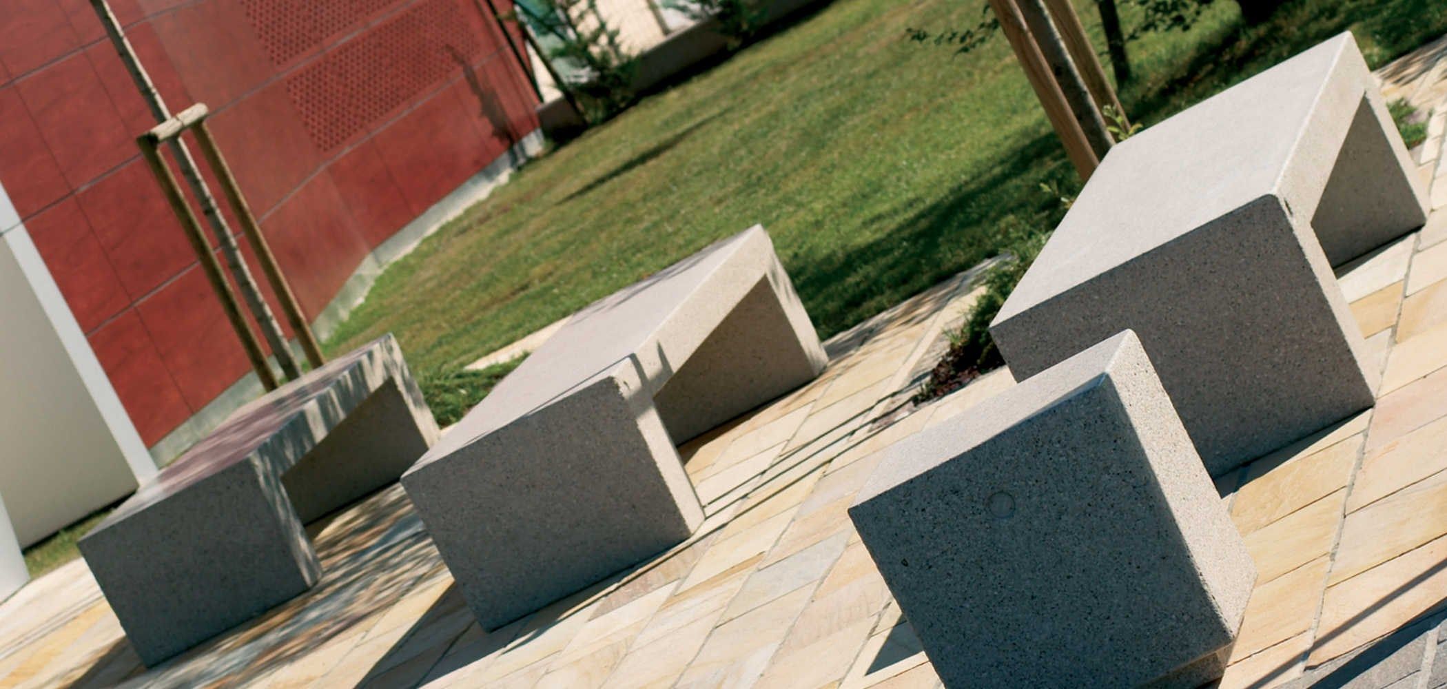 SARAH | Bench Backless reconstructed stone bench By Metalco | design ...