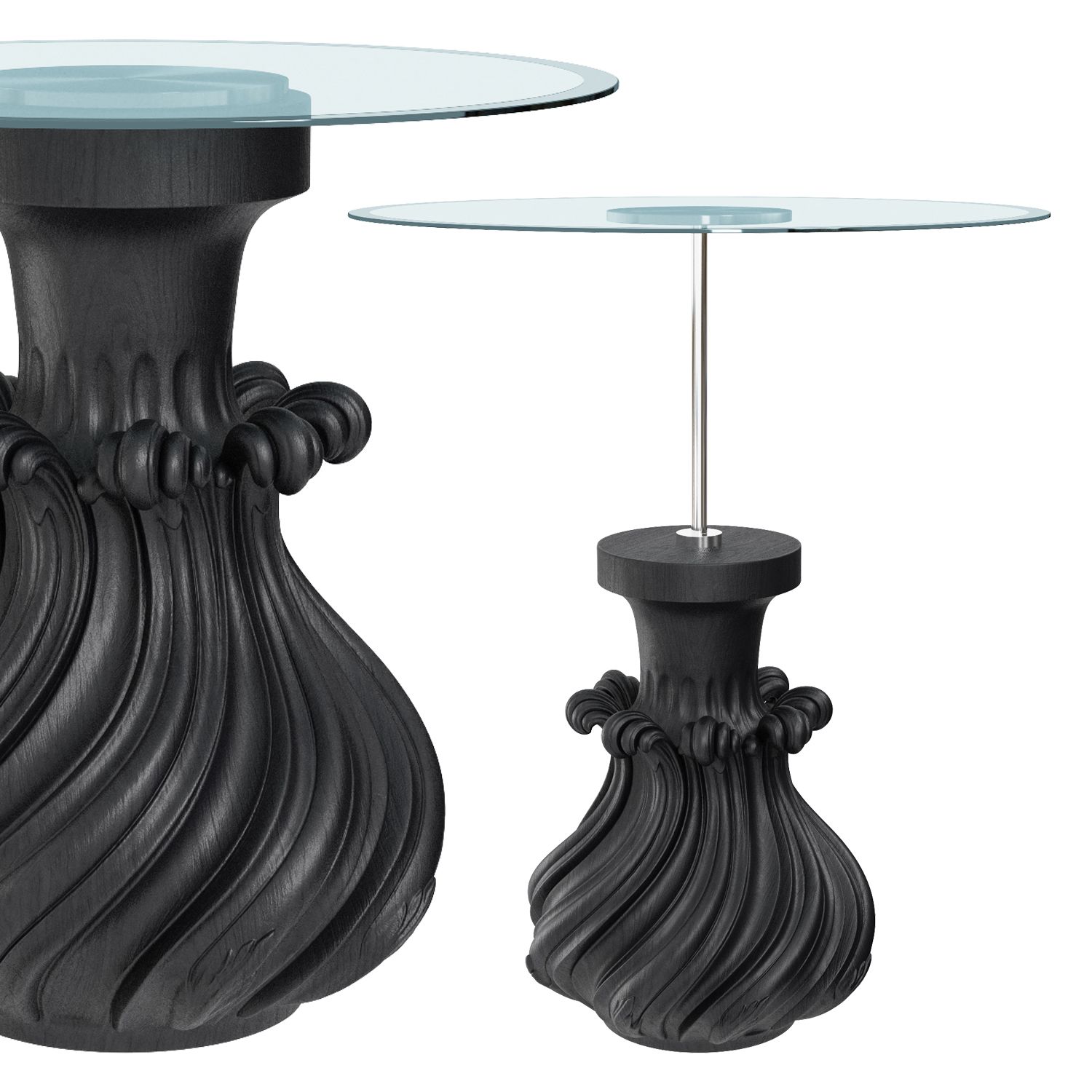 BLEND Round solid wood coffee table with bevelled crystal top By ...