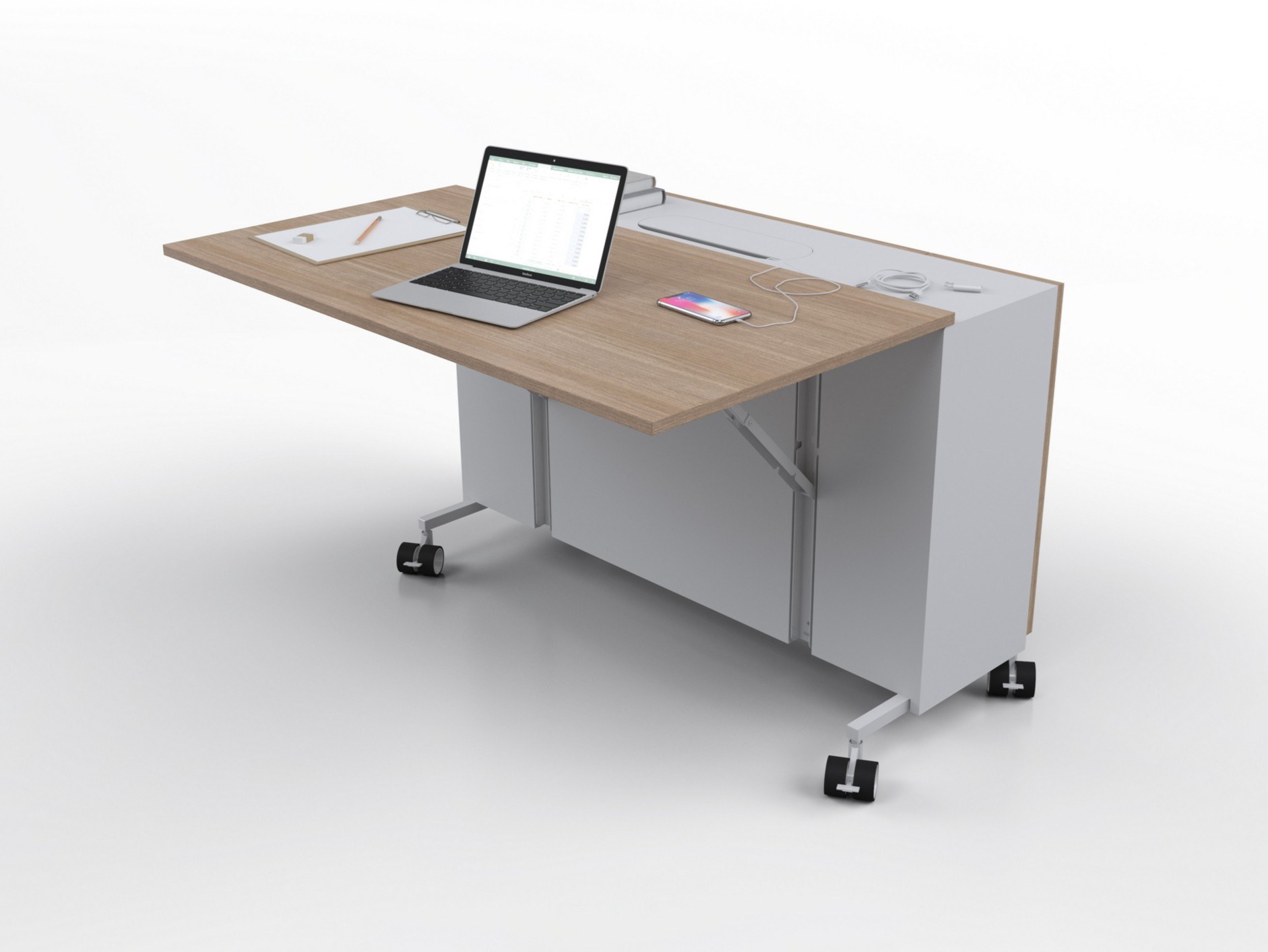 Scrivania rettangolare in legno con ruote SCRIVANIA MOBILE - ESTEL ...