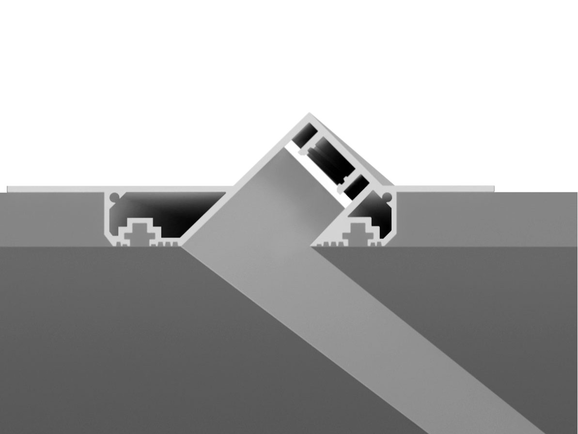 LINEAR 24WW Semi-inset aluminium linear lighting profile By Ghidini ...