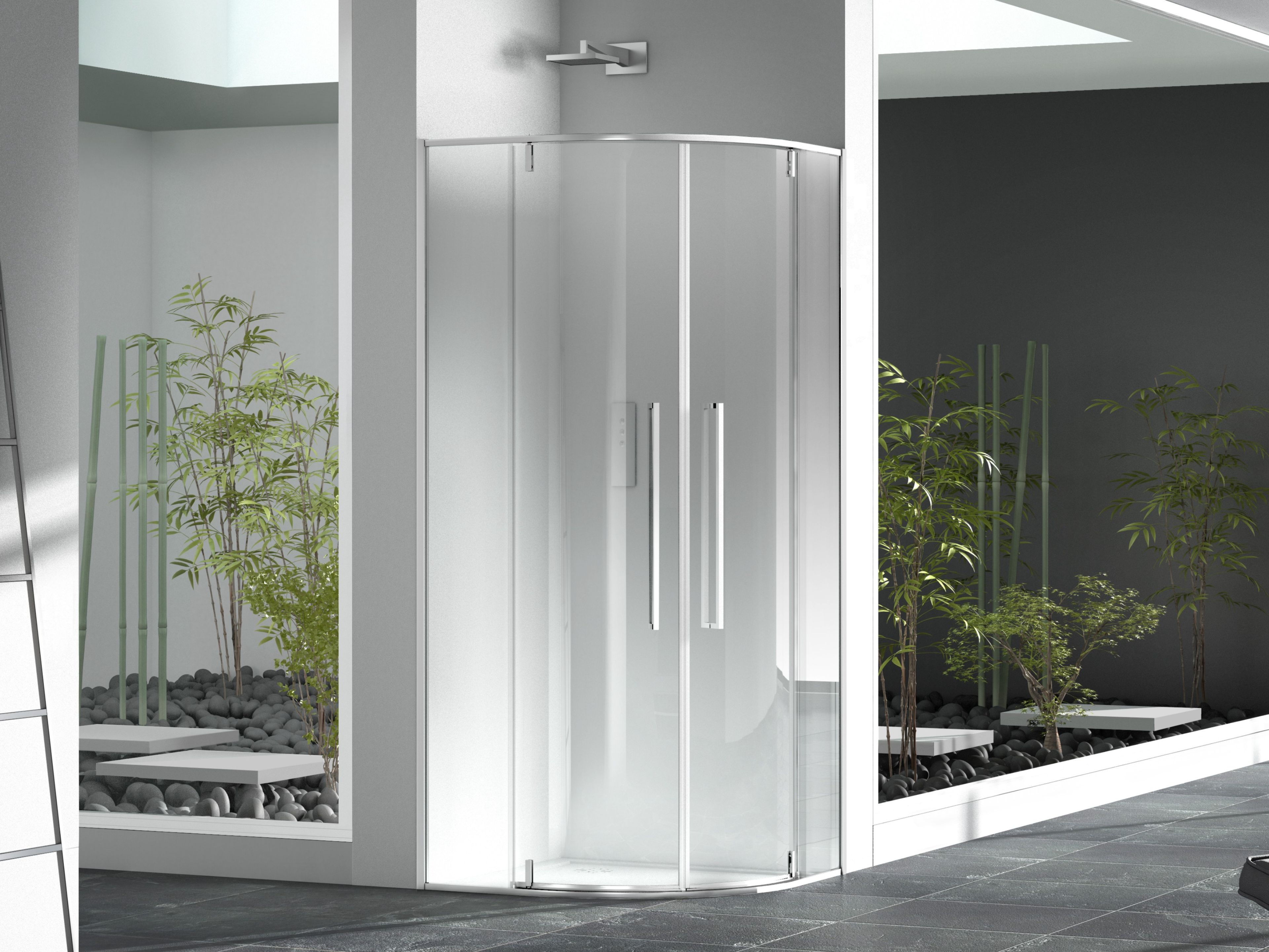 ZEN Cabine de duche semicircular de vidro By MEGIUS