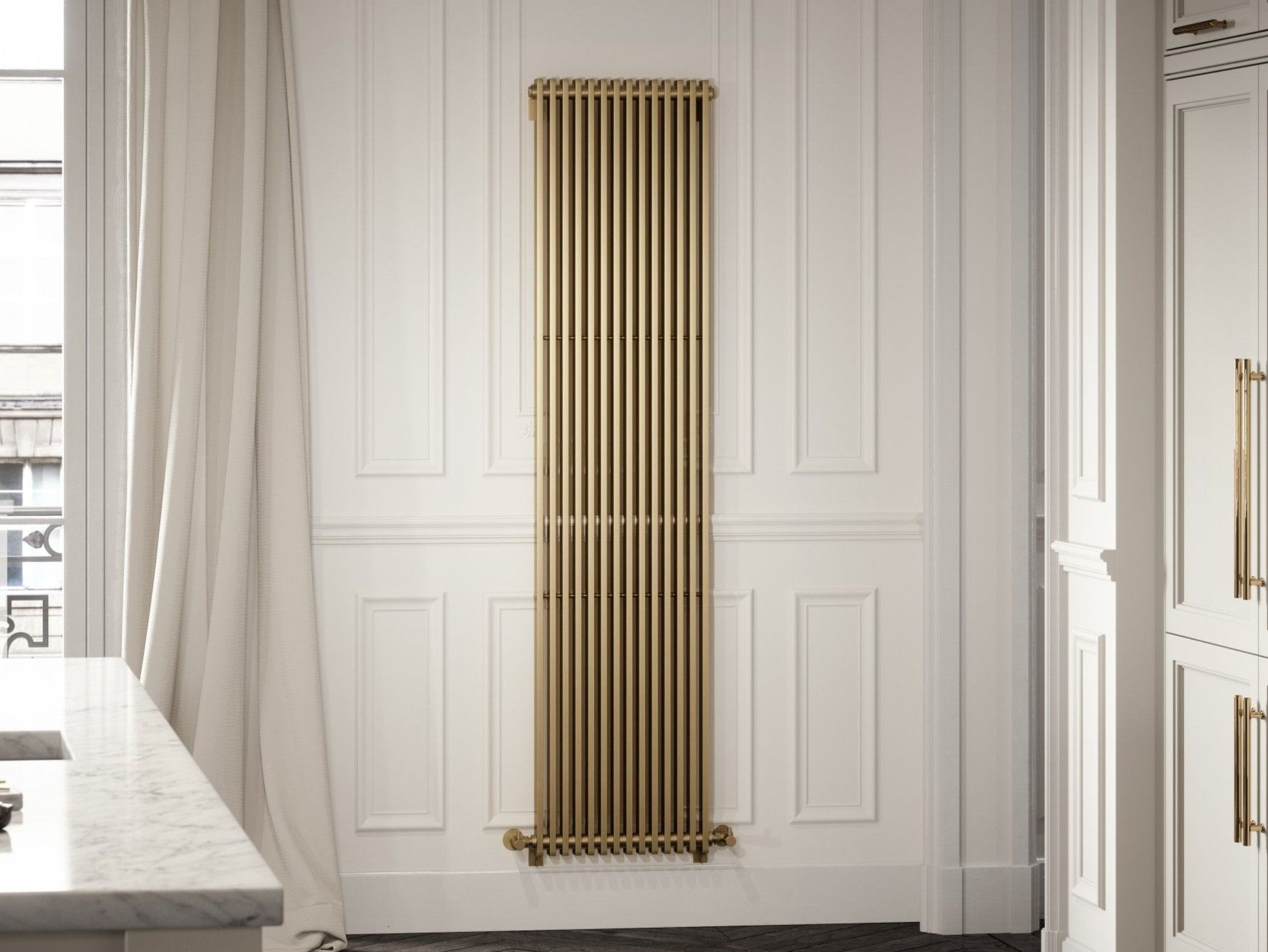 SHADOW Vertical wall-mounted decorative radiator By LUSSO