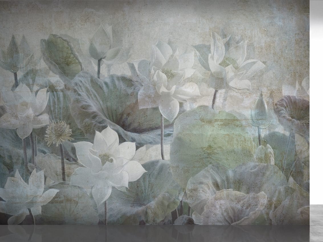 Ecological Plaster backing wallpaper with floral pattern SHADOWS SH 09 ...