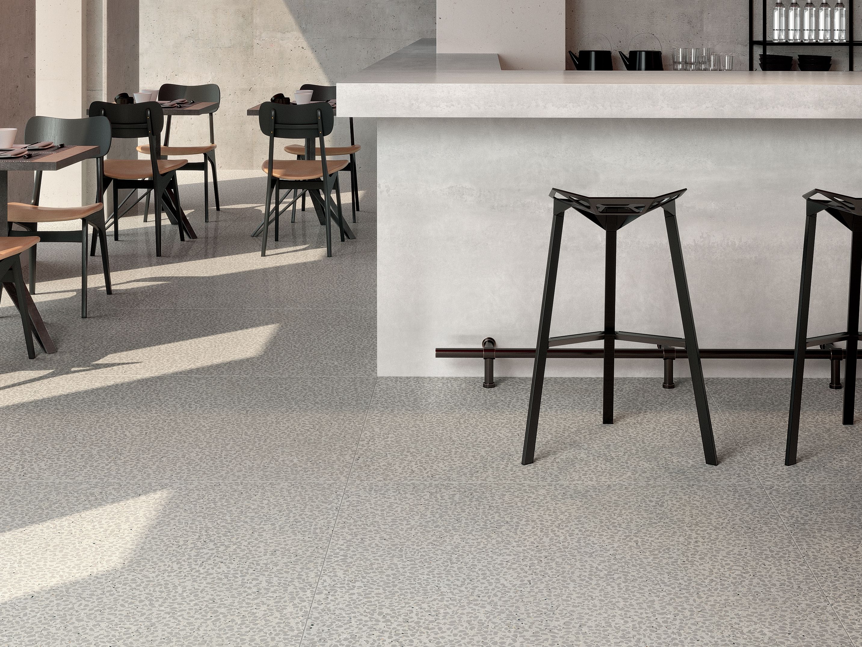Porcelain stoneware flooring terrazzo effect SHARDS SMALL GREY Shards ...