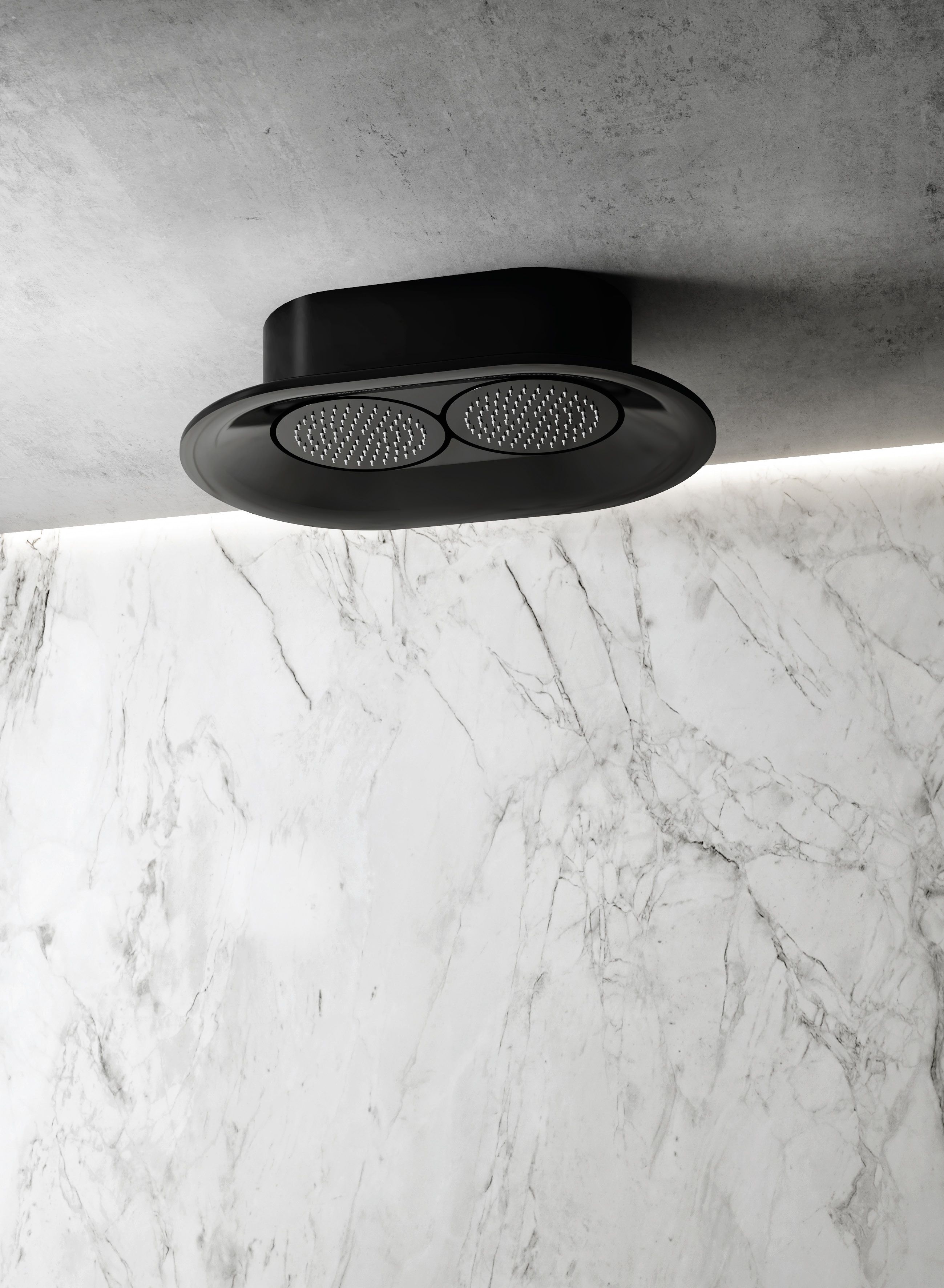 Ceiling mounted round Luxolid® overhead shower SHELL RAIN By Relax ...