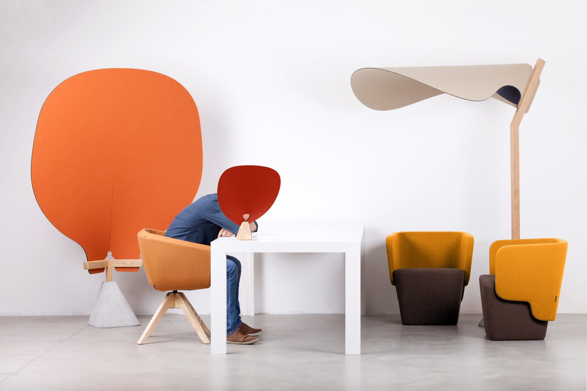 Mobile freestanding felt office screen SHIELD By True Design design ...