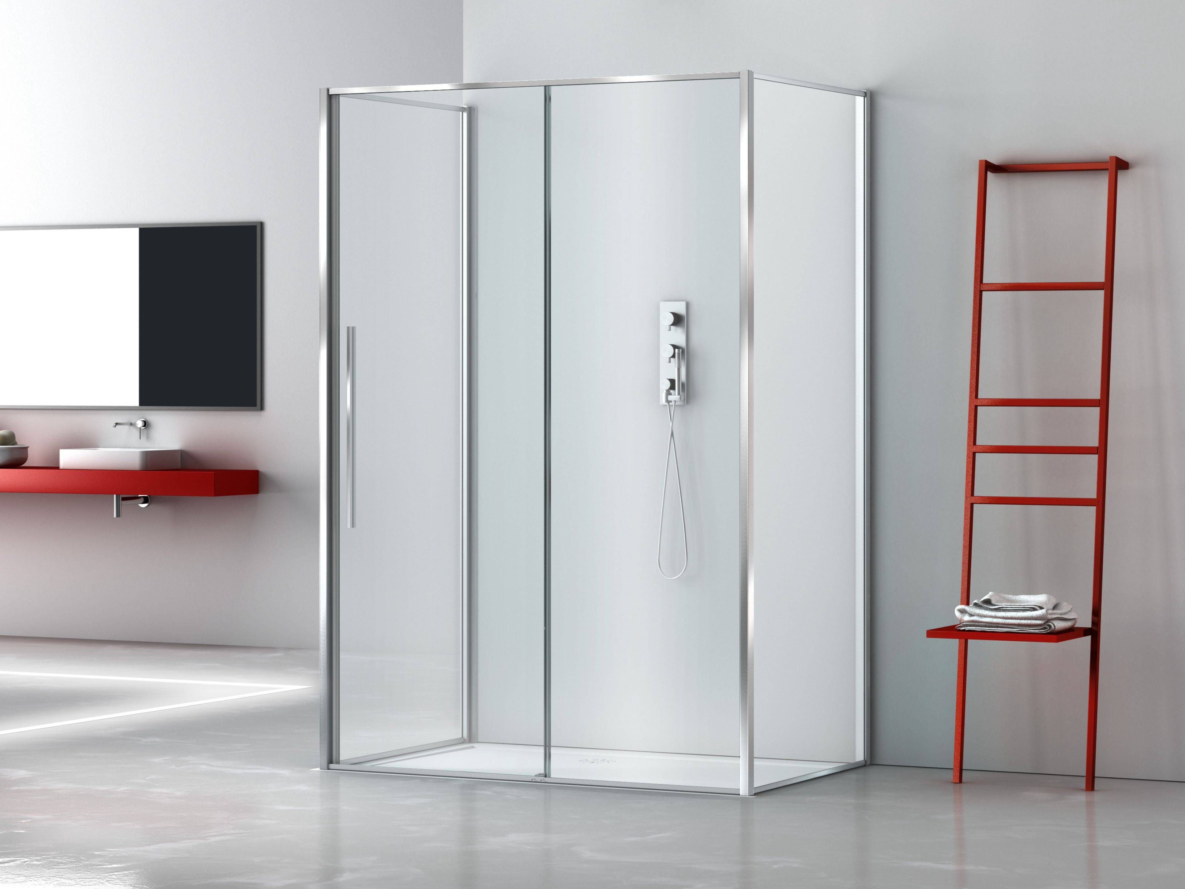 ZEN XL Box doccia rettangolare in vetro con porta scorrevole By MEGIUS