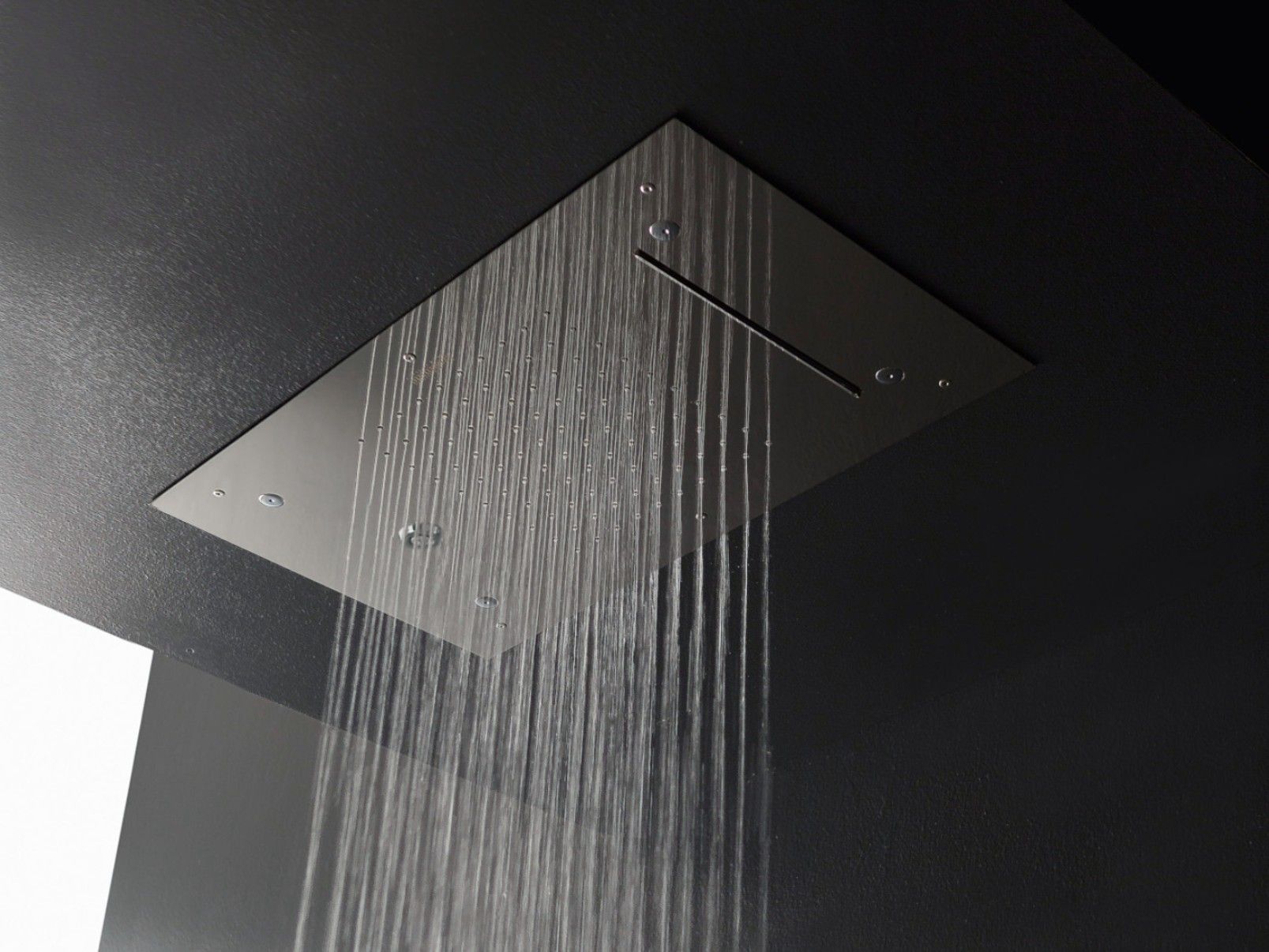 SHOWERS INOX Ceiling mounted rectangular stainless steel overhead ...