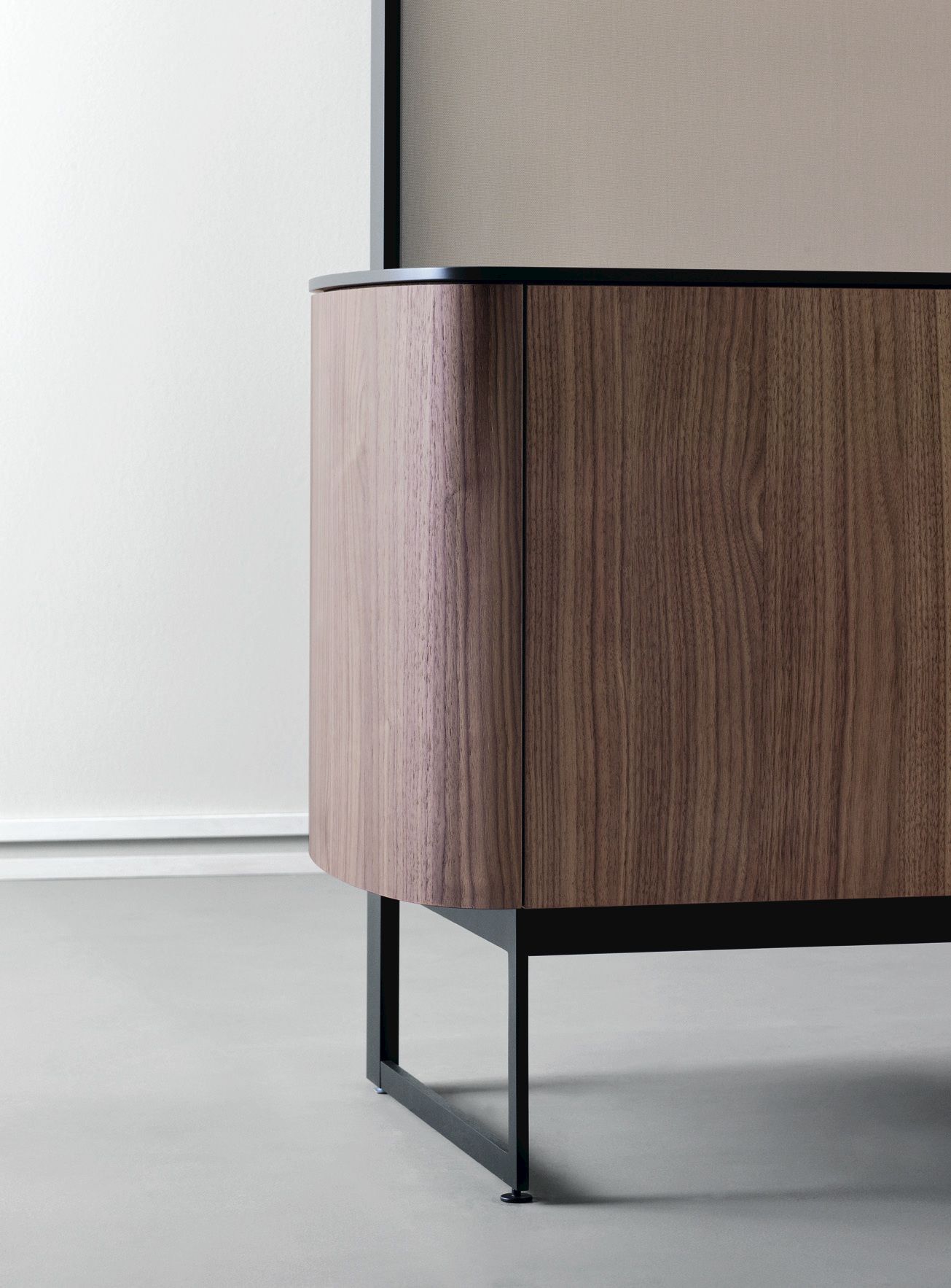 Walnut coat rack with doors SIDEVIEW | Walnut coat rack Sideview ...